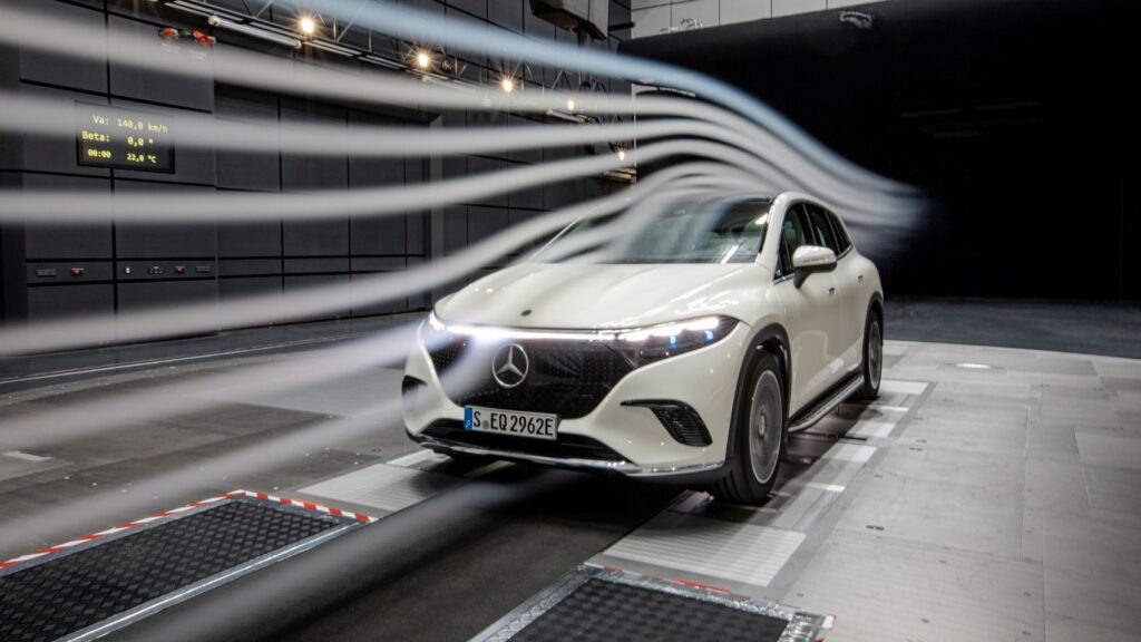 Die Aerodynamik-Maßnahmen beim EQS SUV von Mercedes-Benz