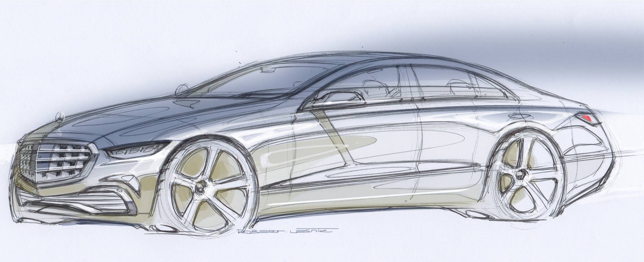 Exklusiv: Erste Design-Zeichnungen der neuen S-Klasse veröffentlicht